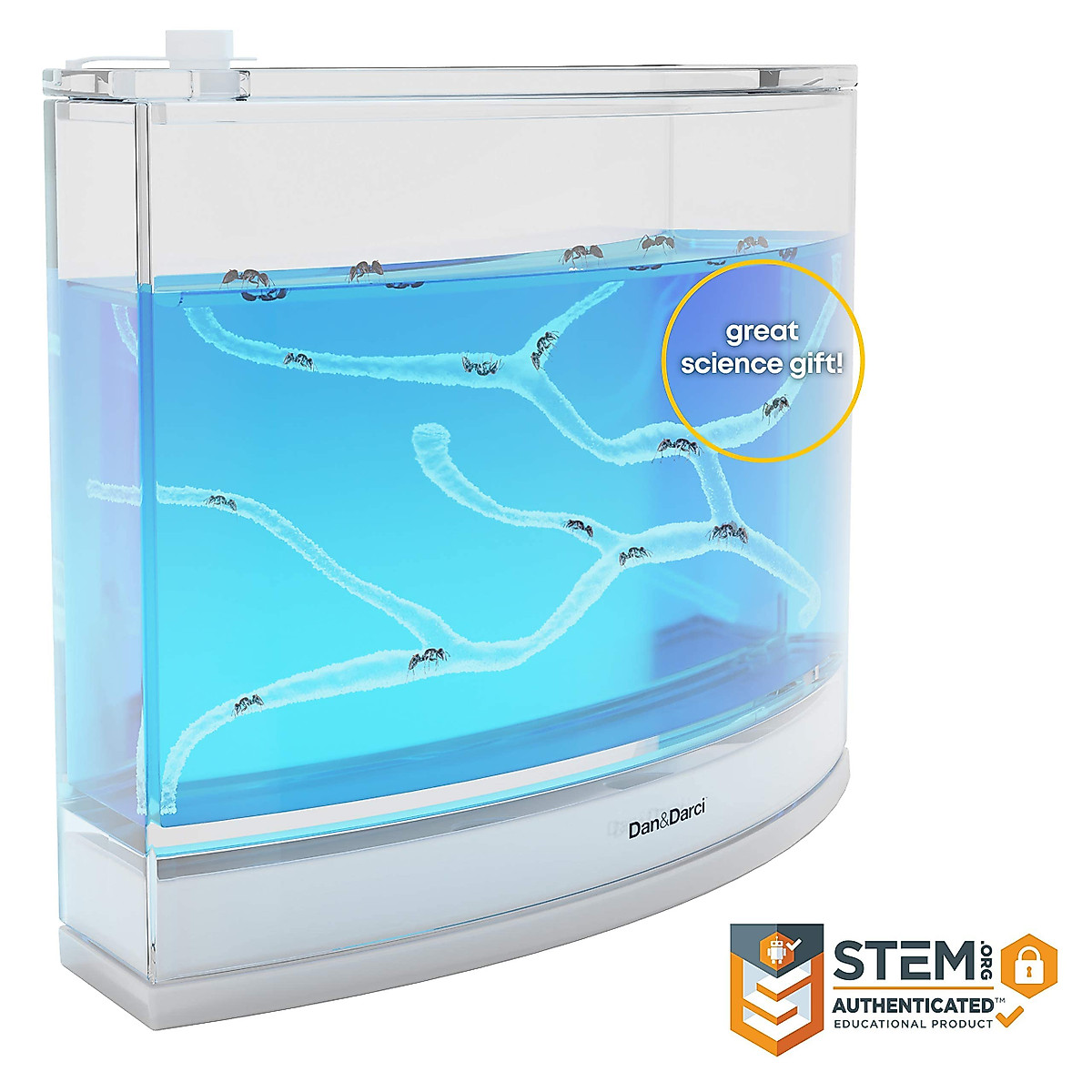 Light-up Ant Farm Terrarium Kit for Kids – LED Habitat for Live Ants with Nutrient Rich Gel - Watch Ants Dig Their Own Tunnels - Nature Learning, Science Toys, Experiment Gift for Boys & Girls