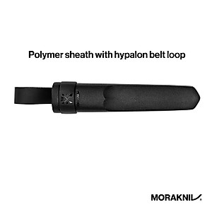 Morakniv Garberg Carbon Steel Full-Tang Fixed-Blade Survival Knife With Poly Sheath, Black, 4.3 Inch