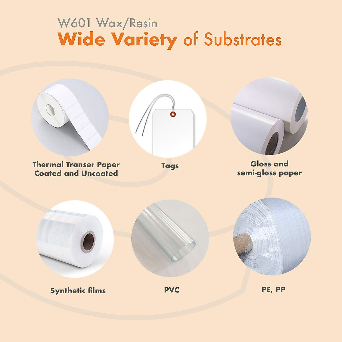 12 Rolls Wolfbarco 2.36" x 1476' (60mm x 450m) Black Premium Wax/Resin Thermal Transfer Ribbon, CSO, Compatible with Zebra,TEC, INTERMEC,Citizen,TSC,GODEX,ARGOX Printers