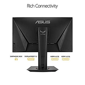 ASUS TUF Gaming VG259QM 24.5” Monitor, 1080P Full HD (1920 x 1080), Fast IPS, 280Hz, G-SYNC Compatible, Extreme Low Motion Blur Sync,1ms, DisplayHDR 400, Eye Care, DisplayPort HDMI BLACK