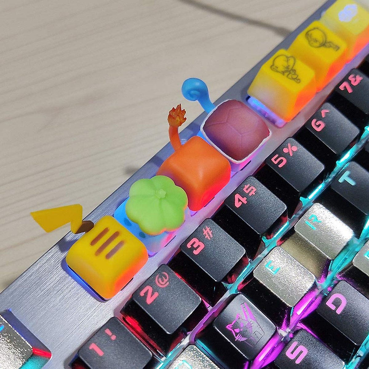 HFSECURITY Little Fire Dragon Frog Seed Design Resin Keycaps for Cherry Mx Switch Mechanical Gaming Keyboard Use SA R1 (FrogSeed)