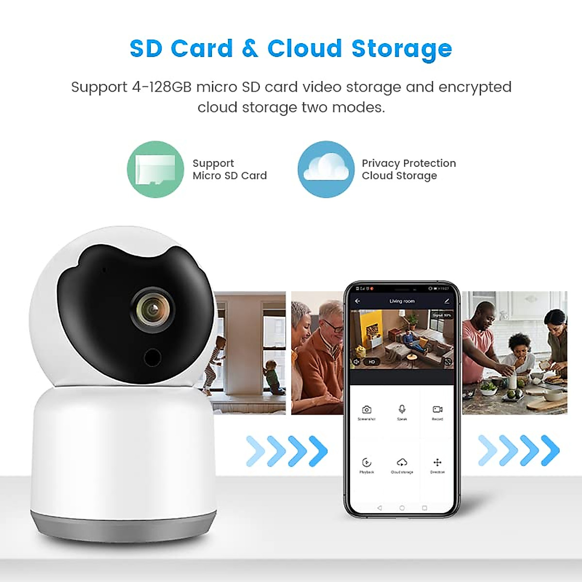 Baby Monitor Camera, 3MP Indoor Wireless Security Camera for Home, WiFi Pet Camera for Dog and Cat, 2 Way Audio, Night Vision, Humanoid Detection Alarm, Tuya Baby Monitor Camera, (PG-Q5E)