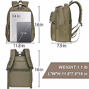 AUGUST 18 Casual Laptop Backpack, 14 inch Laptop Travel Backpack for Women, Water Resistant Casual Bag for Work Travel Commute, Army Green