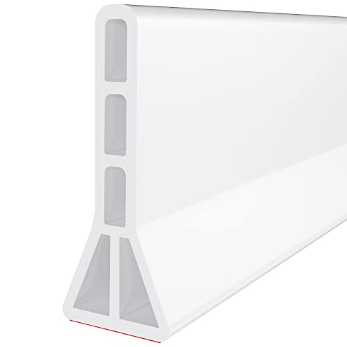 3" High Shower Threshold Water Dam 39 IN Collapsible Shower Water Splash Guard for Curbless Shower Threshold Barrier Water Stopper for Wet and Dry Separation Bathroom and Kitchen (White)