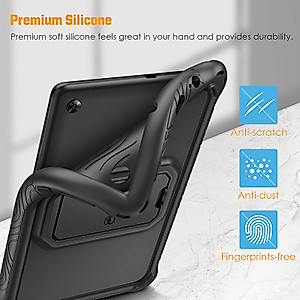 Fintie Case for for Alcatel Joy Tab 2 Tablet 8-inch 2020 Release (Model: 9032Z) - [Built-in Kickstand] Anti Slip Kids Friendly Shockproof Silicone Protective Cover (Black)