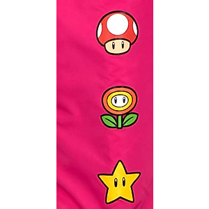 Nintendo Super Mario Bomber Jacket for Girls, Mario and Luigi Bomber Jacket (Peach Pink, Size 4/5)