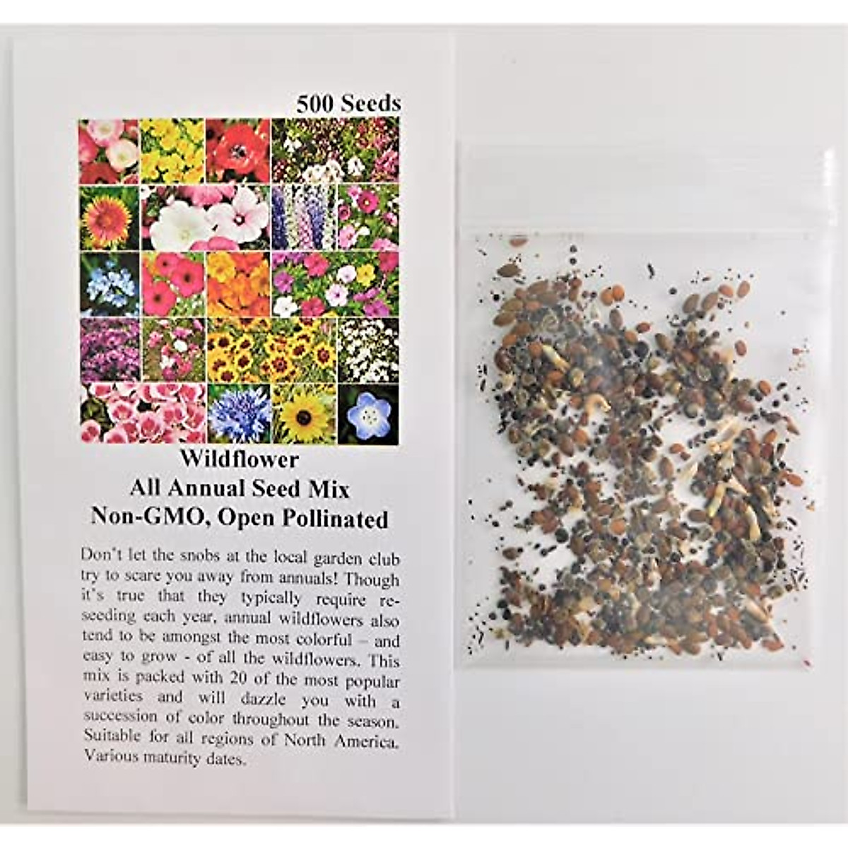 David's Garden Seeds Wildflower All Annual Seed Mix FBA-00091 (Multi) 200 Non-GMO, Heirloom Seeds