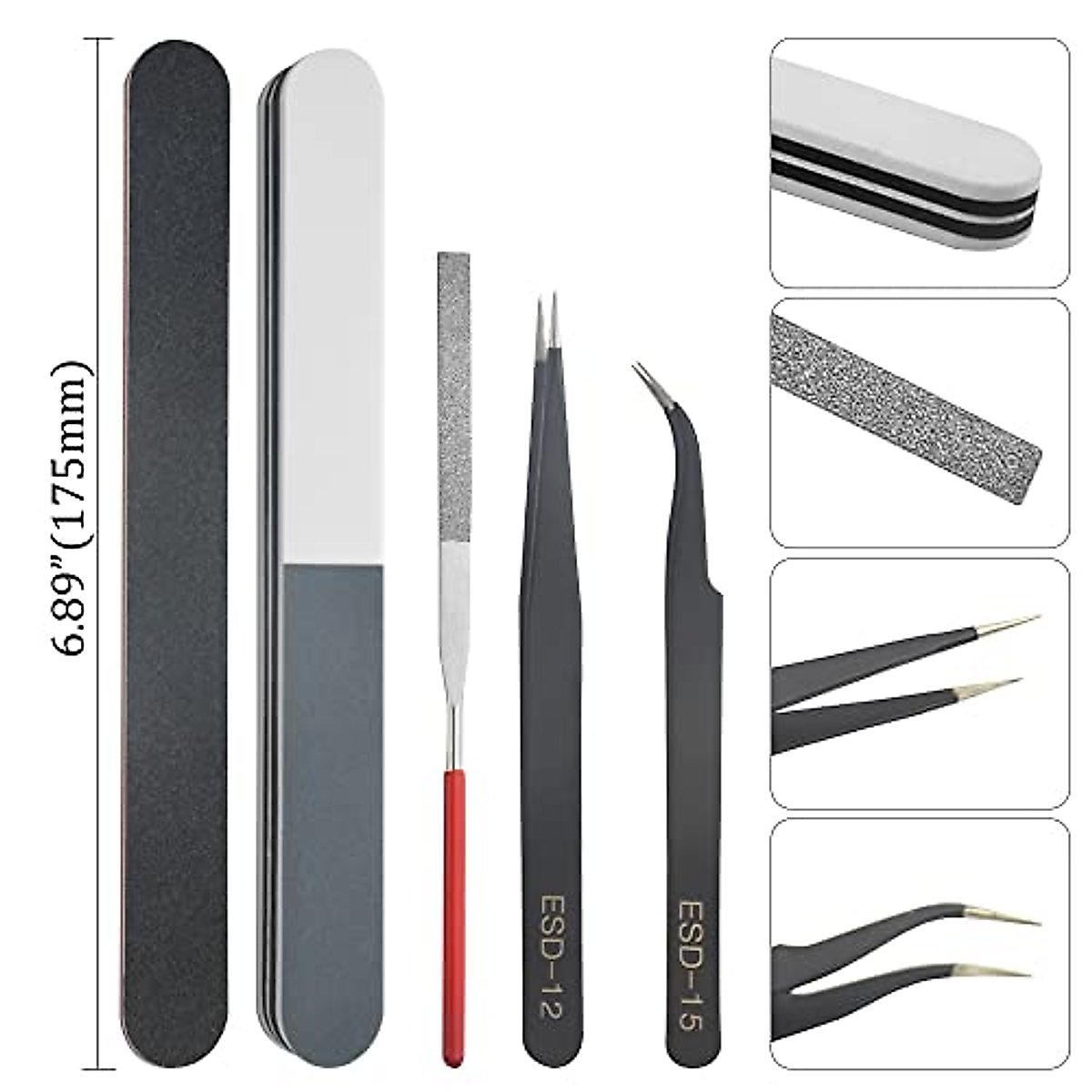 BXQINLENX Professional 8 PCS Gundam Model Tools Kit Modeler Basic Tools Craft Set Hobby Building Tools Kit for Gundam Car Model Building Repairing and Fixing(A)