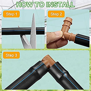 JAYEE 25 Pack Drip Irrigation Barbed Elbow Fittings (17mm) for 1/2" Drip Hose(0.600”ID) ，Sprinkler Tubing Connector for Drip System