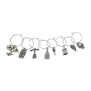 Palm City Products 8 Piece Wine Lovers Themed Charms Set