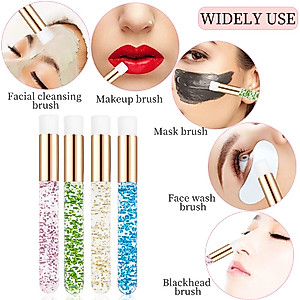 MyAoKuE-UP Crystal Lash Shampoo Brushes- Eyelash Cleaning Brush Soft Makeup Brushes for Eyelash Extensions Cleansing,Nose Pore Deep Cleaning Brush