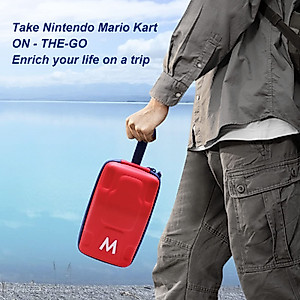 XANAD EVA Hard Case for Mario Kart Live:Nintendo Switch Mario Set Edition - Travel Protective Carrying Storage Bag（Red）