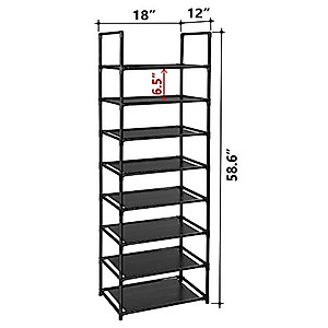 FIDUCIAL HOME 8 Tiers Shoe Rack 16-20 Pairs Sturdy Shoe Shelf