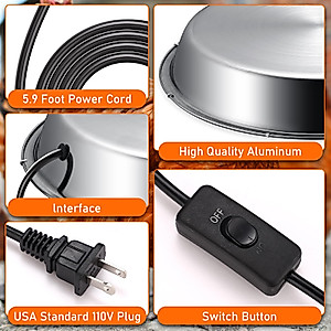 Gsbomzap 12 Inch Chicken Water Heater Base, 5 Gallons Poultry Drinker Heater Base with Thermostat and Power Cord, Automatic Electric Poultry Winter Deicer Heated Base for Plastic/Metal Chicken Waterer