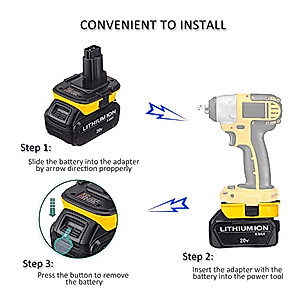Lilocaja Replace 2 Pack DCA1820 Dewalt 20V Battery Adapter for Dewalt 18V Tools, Convert Dewalt 20V Max XR Lithium Battery DCB203 DCB205 to Dewalt 18V XRP NiCd NiMh Battery DC9098 DC9096