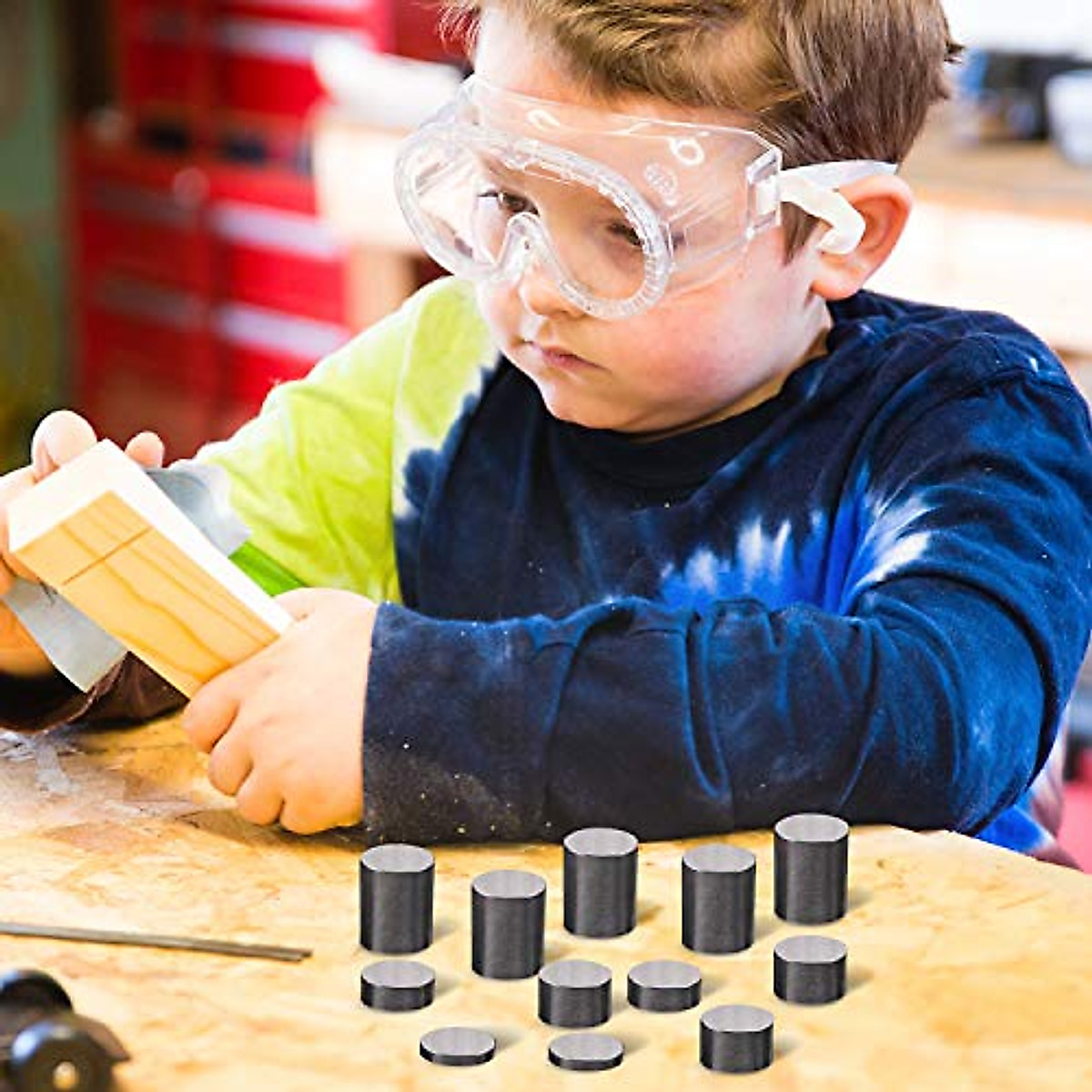 BBTO 12 Pieces, 3.625 oz. Tungsten Weights 3/8 Inch Incremental Cylinders Car Incremental Weights Compatible with Pinewood Car Derby Weights