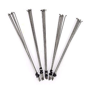 JINYAWEI Spokes Nipples 10Pcs/Pack Mountain/Road Bike Steel 14G Spoke Spokes + Nipple Sliver Colour High Strength Bicycle Spokes Length 253~290mm Cycling Spokes (Color : 255mm)