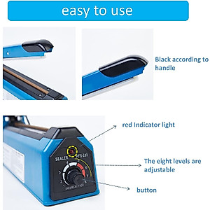 OCDLIVERER 16 Inch Impulse Sealer,mylar bag sealer heat sealer Machine,Heat Seal Closer with Replacement Set,Poly Bag Sealing Maching Heat Seal Closer with Repair kit