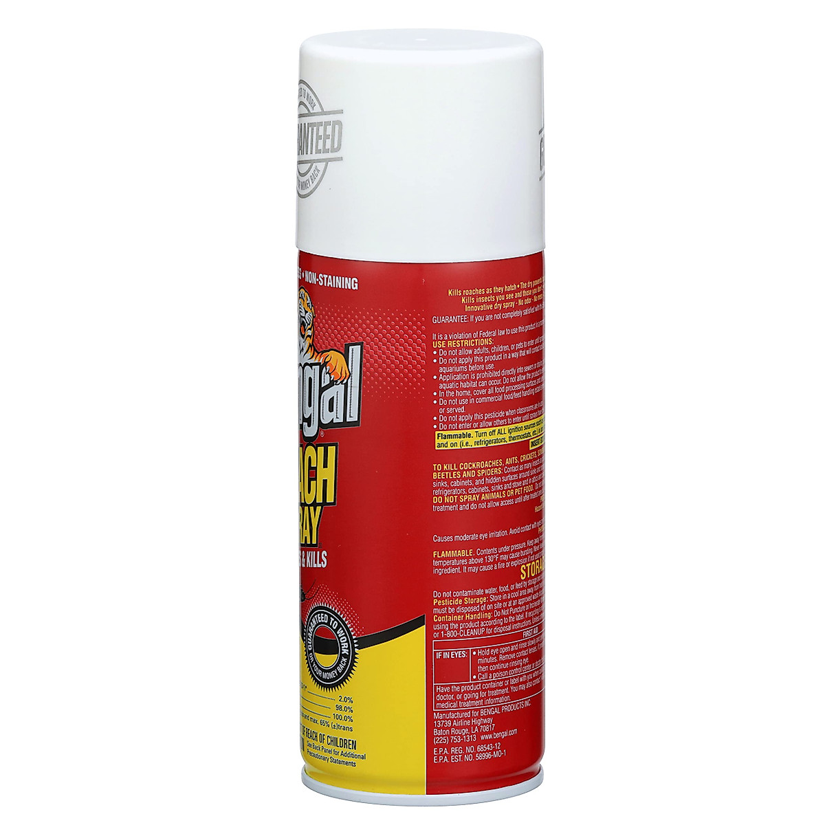 Bengal Roach Spray, Odorless Stain-Free Dry Spray, 2-Count, 9 Oz. Aerosol Cans