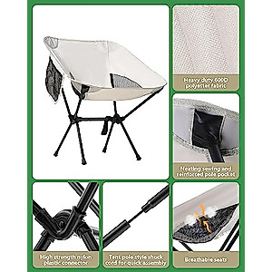 logard 2 Pack Lightweight Portable Camping Chair,Folding Outdoor Chair High Load Capacity,Sturdy Folding Chair for Hiking,Beach,Fishing,Festival, Hiking, Backpacking