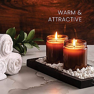 Amber Glass Jars 8 Ounce for Candle Making Straight Side For DIY Projects, Herbs, Homemade Cosmetics, Decorating, Storing, Overnight Oats, Meal Prep, Wedding Favors, Great For Daily Vitamins (6)