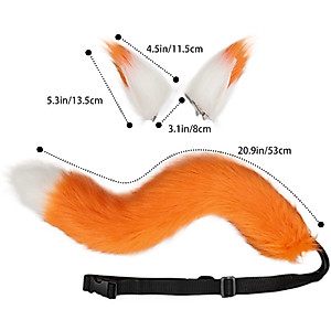 Song Qing Party Cosplay Costume Fox Ears Faux Fur Hair Hoop Headband + Tail Set