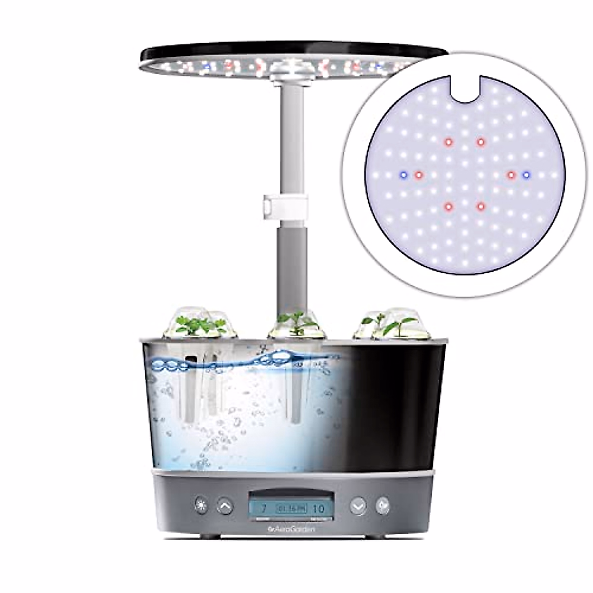 AeroGarden Harvest Elite 360 with Gourmet Herb Seed Pod Kit - Hydroponic Indoor Garden, Platinum Stainless