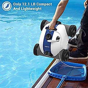 Ausono AU1103 Cordless Automatic Robotic Vacuum Cleaner for In Ground and Above Ground Pools with Adjustable Nozzles and Quiet Operation