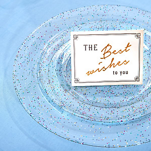 Rubtlamp 180PCS Glitter Plastic Plates with Glitter Disposable Silverware, Clear Glitter Plates for 30 Guests Include 30Dinner Platos, 30Dessert Platos, 90Cutlerys, 30Cups for Party