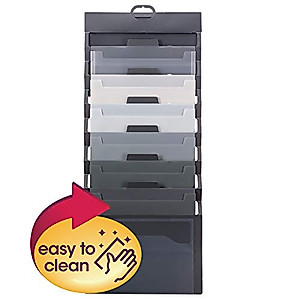 Smead Cascading Wall Organizer, 6 Pockets, Letter Size, Gray/Neutral Pockets (92061)