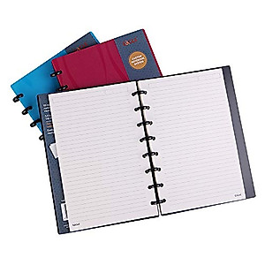 Eagle Discbound Notebook, Customizable Notebook, Junior Size, Poly Cover, 60 Sheets Ruled/Lined Pages (Black)