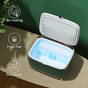 LVARA Professional Smart Mini Skincare Fridge 9 Liters - [Upgraded 2.0] Portable Makeup Fridge with 'Smart Life' App - Cosmetic Beauty Refrigerator for Bedroom Bathroom, Gift for Women, Dark Green