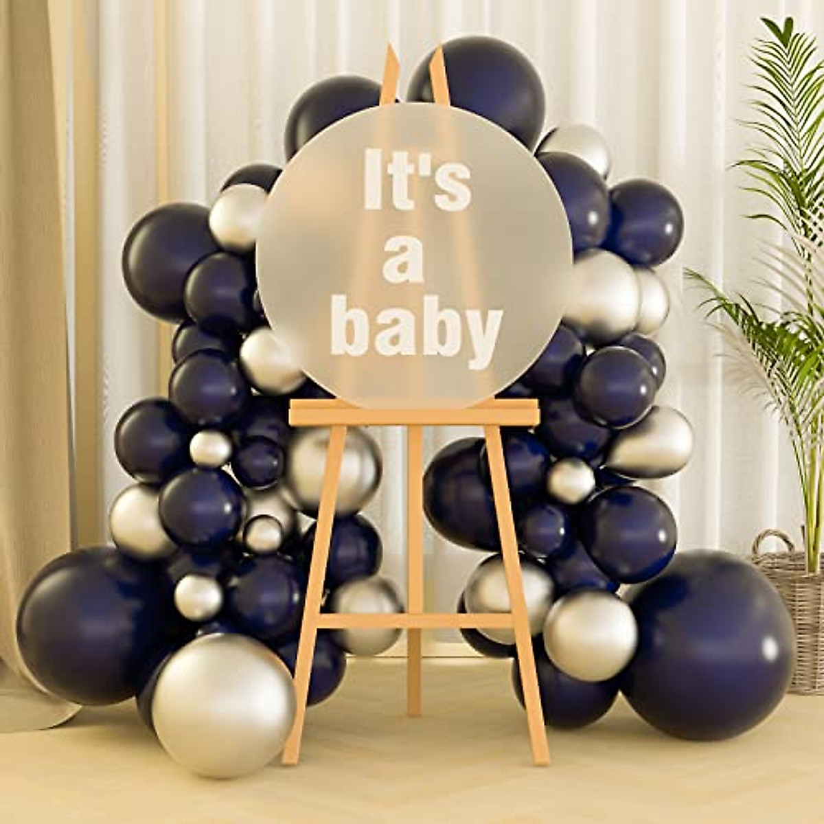 TUPARKA 102 Pcs Navy Blue Balloons Garland Arch Kit Matte Navy Blue Balloon Different Sizes 5 10 12 18 Inch Dark Blue Party Balloons for Birthday Bride Baby Shower Wedding Party Decorations
