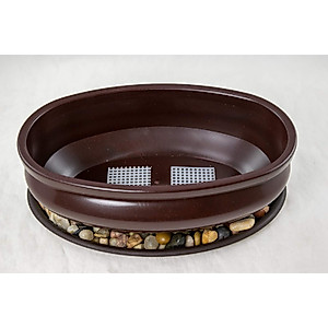Calibonsai 9 inch Oval Heavy Duty Plastic Bonsai/Succulent Pot + Tray + Rock + Mesh Combo