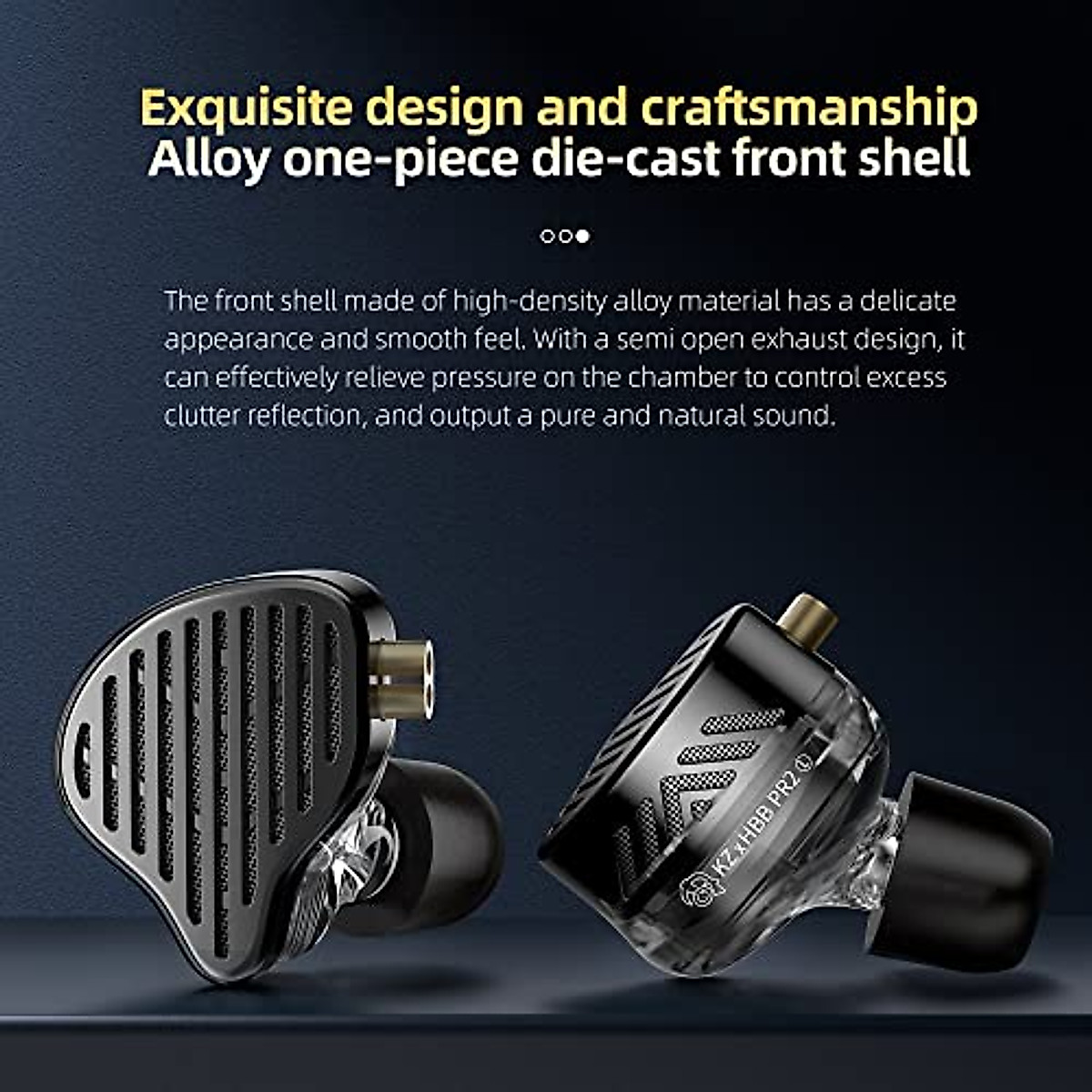 KZ x HBB PR2 in Ear Monitor Headphones 13.2mm Planar Magnetic Driver Noise Cancelling Headphones HiFi IEM Earphones for Musicians Audiophiles DJ, Detachable 2pins Cable (No mic, Black)