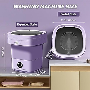 Portable Washing Machine,Small Portable Washing Machine 11L Capacity,Foldable Mini Washing Machine,3 Modes Mini Washer for Baby Clothes, Underwear Or Small Items, Apartment, Dorm, Camping, Travel P