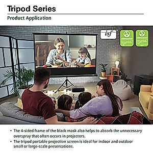 Elite Screens Tripod Series, 100-INCH 16:9, Portable Pull Up Home Movie/Theater/Office Projector Screen, 8K/ULTRA HD, 2-YEAR WARRANTY, T100UWH, Black