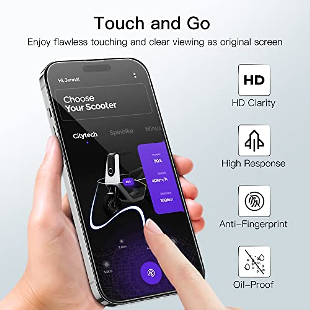 JETech Full Coverage Screen Protector for iPhone 14 Pro Max 6.7-Inch (NOT FOR iPhone 14 Pro 6.1-Inch), 9H Tempered Glass Film Case-Friendly, HD Clear, 3-Pack