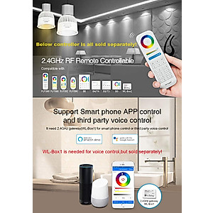 LGIDTECH FUT106 Miboxer 6W 2.4GHz WiFi Led Spotlight Bulb GU10 AC 100-240V RGB+CCT Color Changing,Temperature Adjustable,Memory Funtcion.Smartphone APP & Voice Control via Gateway hub(Excluded)