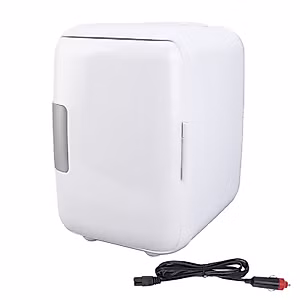 Yosoo Small Refrigerator Cooler, Mini Fridge for Skincare Cosmetic Foods Medications Drinks with 4 Liter 6 Can Capacity Compact Refrigerators Refrigerators, Freezers Ice Makers (White)