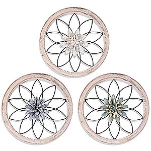 FGstyle 3 Pieces Ultra-thick Farmhouse Wall Decor Rustic Home Decor Farmhouse Hanging Decoration for Outdoor,Bedroom, Living Room, Bathroom, Kitchen,Indoor(12×12inch)