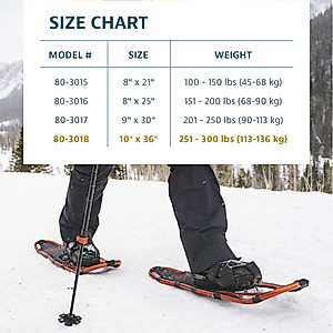 Yukon Charlie's Advanced Spin Snowshoe, 10-inch x 36-inch