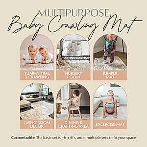 Famokids - Baby Play Mat, Tummy Time Mat, Soft & Comfortable Foam Play Mat for Baby, Interlocking Foam Mat, Non-Toxic & Waterproof Mat, Medium, 4 x 6 ft, Moonstone (Dark Gray)