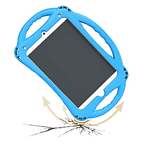 TopEsct Kids Case for iPad Mini 3, 2, 1 with Tempered Glass Screen Protector and Strap, Silicone Shockproof Cover for iPad Mini and iPad Mini 2(Blue)