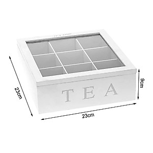 Xiaoxin Tea Storage Chest | Bamboo Tea Box for Tea Bags Organizer,9 Compartment Wooden Tea Chest for Assorted Tea Bags, Coffee Bags, Sugar Packets