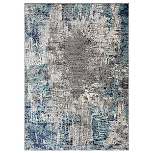 LUXE WEAVERS Euston Blue 5 x 7 Abstract Modern Area Rug