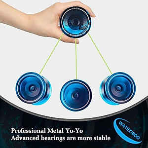 WATIEOBOO Yoyo Professional,Metal Responsive Yoyo for Kids Beginners, Unresponsive Yoyo for Adults Intermediate-Advanced Players with Glove and 10 Replacement Yoyos Strings-Model WA-01