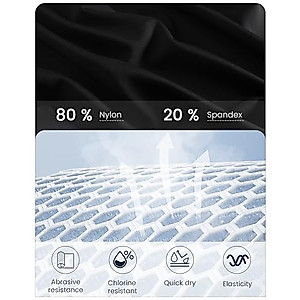 CORTUBO One Piece Swimsuits for Women Athletic Training Swimsuits Swimwear Slimming Bathing Suits for Women Black S