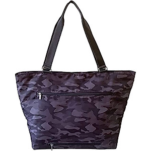 Baggallini Carry-All Travel Tote Bag, Dark Grey Camo