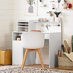 South Shore Crea Craft Table wth Hutch-Pure White